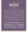 Masen Personalized Name Meaning Art Prints – Name Stories