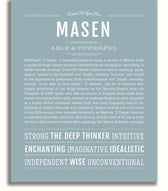 Masen Personalized Name Meaning Art Prints – Name Stories