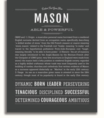 Mason | Name Art Print – Name Stories