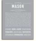 Mason Personalized Name Meaning Art Prints – Name Stories