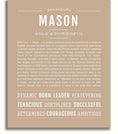 Mason Personalized Name Meaning Art Prints – Name Stories