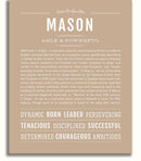 Mason Personalized Name Meaning Art Prints – Name Stories