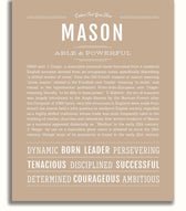 Mason Personalized Name Meaning Art Prints – Name Stories