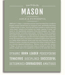 Mason Personalized Name Meaning Art Prints – Name Stories