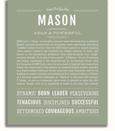 Mason Personalized Name Meaning Art Prints – Name Stories