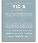 Mason Personalized Name Meaning Art Prints – Name Stories