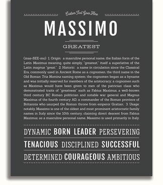 Massimo | Name Art Print – Name Stories