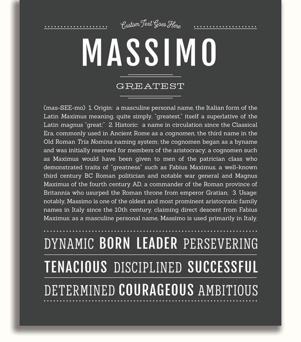 Massimo | Name Art Print - Personalized Custom Gifts – Name Stories