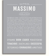 Massimo Personalized Name Meaning Art Prints – Name Stories