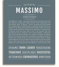 Massimo Personalized Name Meaning Art Prints – Name Stories