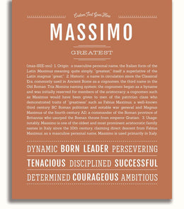 Massimo | Name Art Print – Name Stories