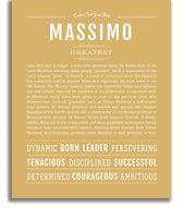 Massimo | Name Art Print – Name Stories