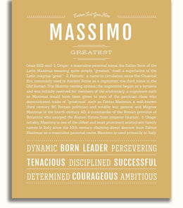 Massimo | Name Art Print – Name Stories