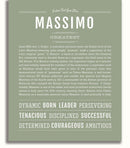 Massimo | Name Art Print – Name Stories