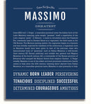 Massimo Personalized Name Meaning Art Prints – Name Stories