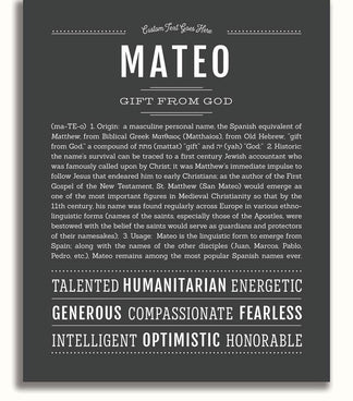 Mateo | Name Art Print – Name Stories