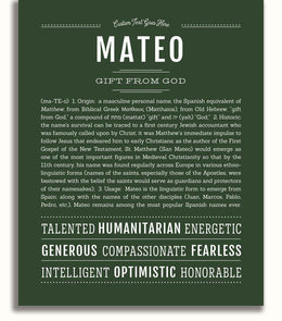 Mateo | Name Art Print – Name Stories