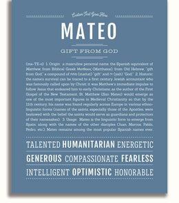 Mateo | Name Art Print – Name Stories
