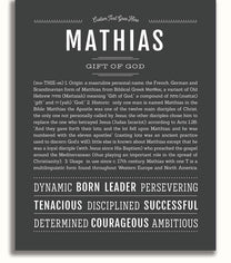 Mathias | Name Art Print – Name Stories