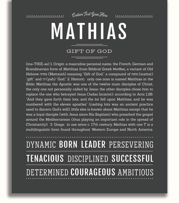 Mathias | Name Art Print - Personalized Custom Gifts – Name Stories