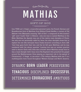 Mathias | Name Art Print – Name Stories