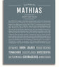 Mathias | Name Art Print – Name Stories