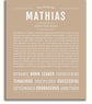 Mathias Personalized Name Meaning Art Prints – Name Stories