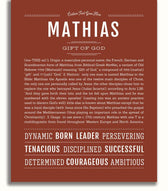 Mathias Personalized Name Meaning Art Prints – Name Stories