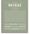 Mathias Personalized Name Meaning Art Prints – Name Stories