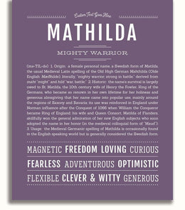 Mathilda | Name Art Print – Name Stories