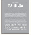 Mathilda | Name Art Print – Name Stories