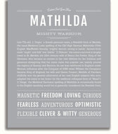Mathilda | Name Art Print – Name Stories