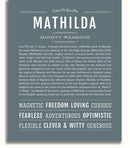 Mathilda | Name Art Print – Name Stories