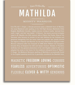 Mathilda | Name Art Print – Name Stories