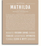 Mathilda | Name Art Print – Name Stories