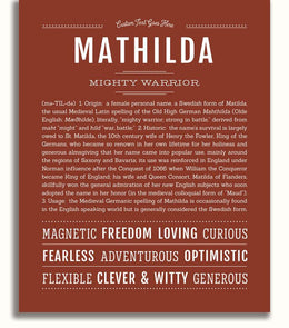 Mathilda | Name Art Print – Name Stories
