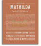 Mathilda | Name Art Print – Name Stories