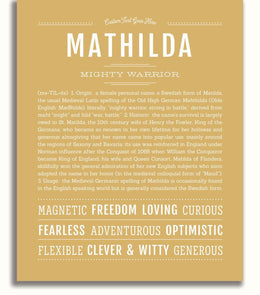 Mathilda | Name Art Print – Name Stories