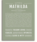 Mathilda | Name Art Print – Name Stories