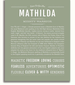 Mathilda | Name Art Print – Name Stories