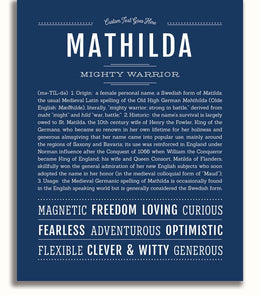 Mathilda | Name Art Print – Name Stories