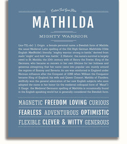 Mathilda | Name Art Print – Name Stories