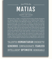 Matias | Name Art Print – Name Stories