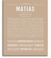 Matias | Name Art Print – Name Stories