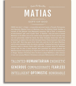 Matias | Name Art Print – Name Stories