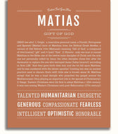 Matias | Name Art Print – Name Stories