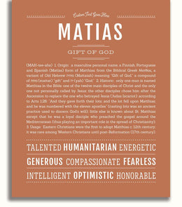 Matias | Name Art Print – Name Stories