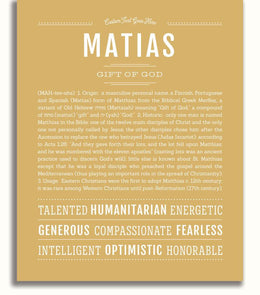 Matias | Name Art Print – Name Stories