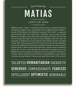 Matias | Name Art Print – Name Stories