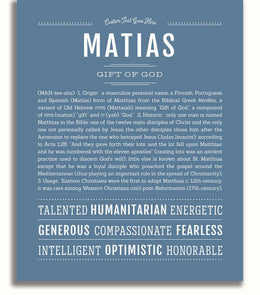 Matias | Name Art Print – Name Stories